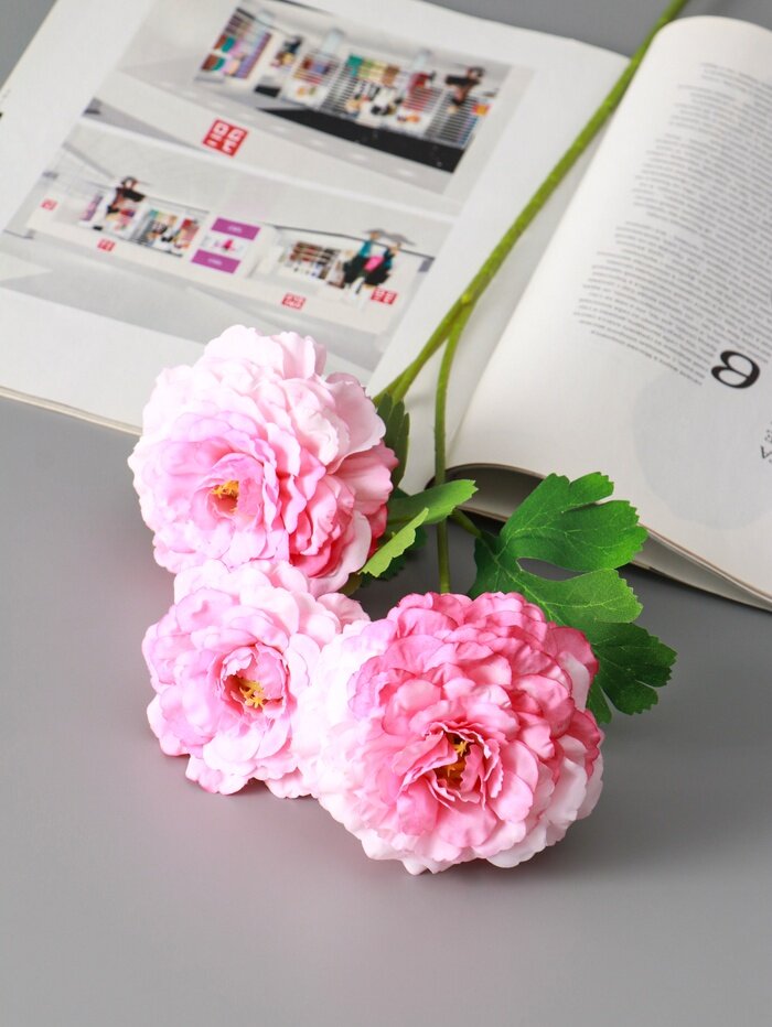 Цветы искусственные "Хризантема волнистая галант" d-8 см 58 см, розовый 10935355