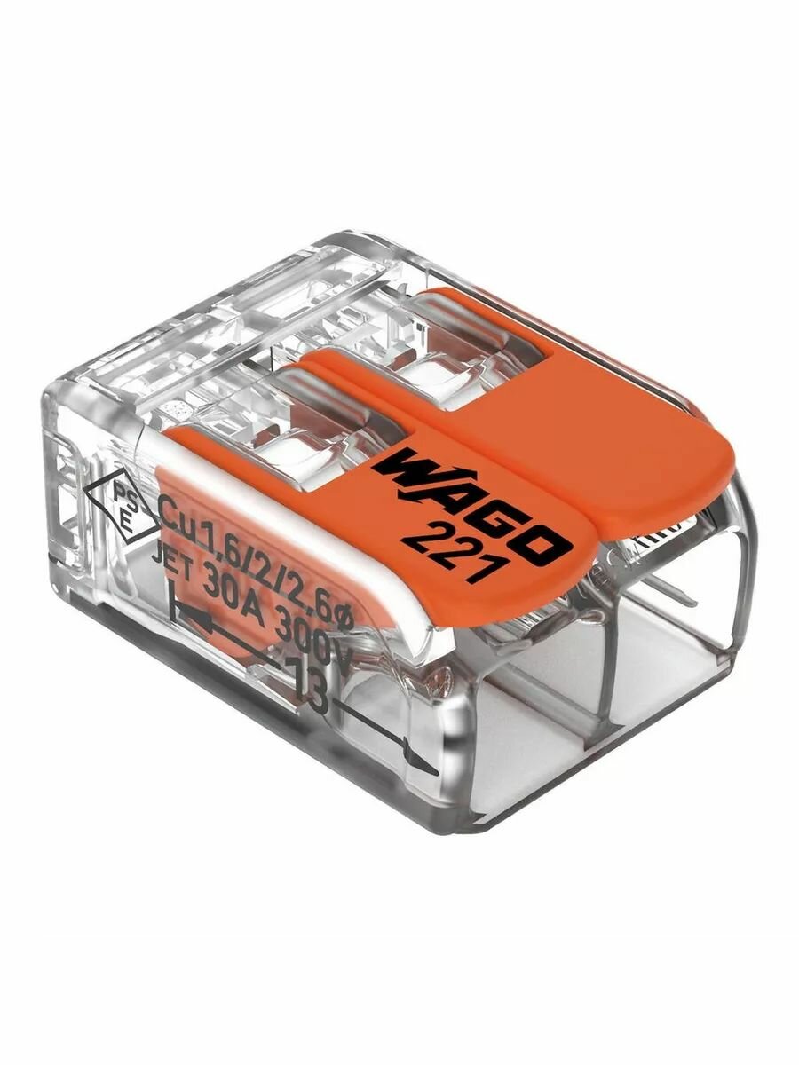 Клемма 2-проводная 0.5-6мм2 221-612. 221-612 WAGO