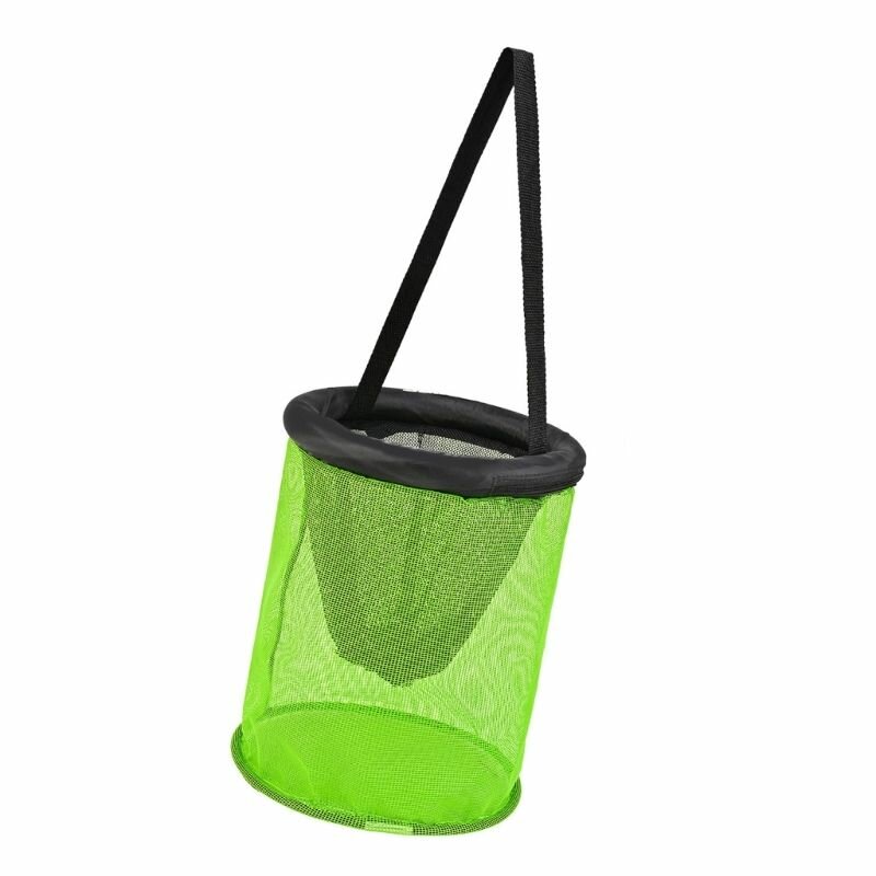 Круглая плавучая корзина для рыбы-25 см с черным краем и зеленой сеткой