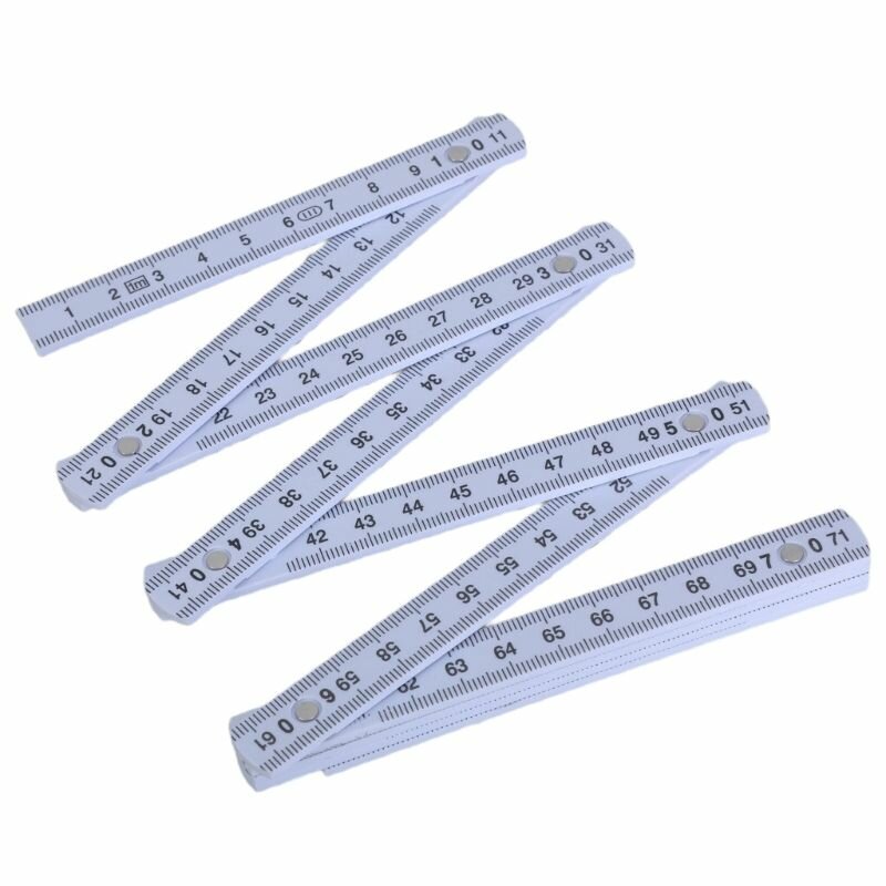 1-метровый 10-кратный металлический ивовый гвоздь, пластиковая складная линейка, тип трафаретной печати-белый