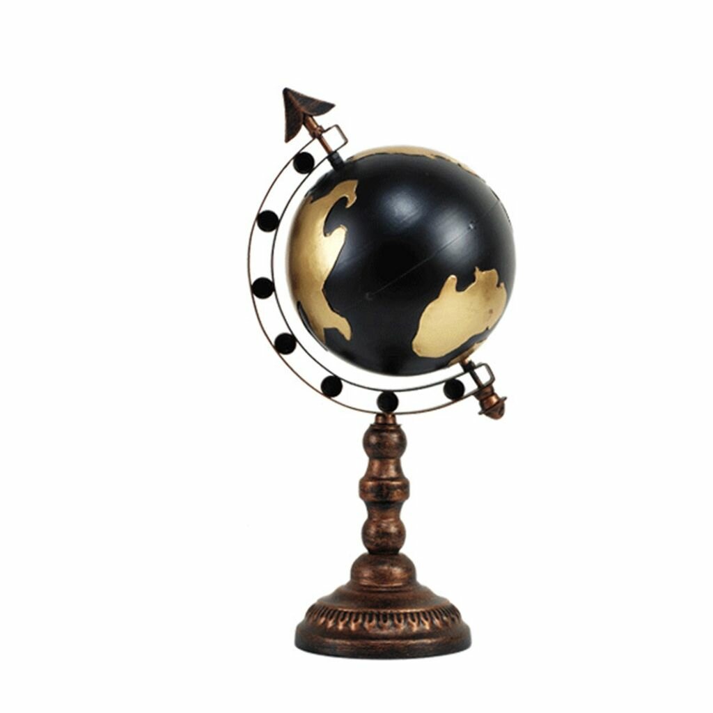 Железный винтажный глобус с подставкой, декоративный орнамент, вращающаяся карта, глобусы для улучшения домашней атмосферы, подарок