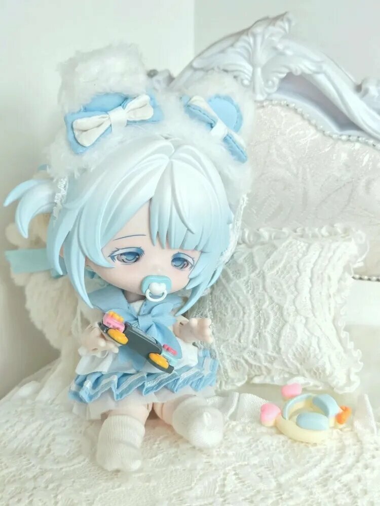 LEI-Doll 1/12 Кукла с шаровидными суставами BJD,(Milk Cake Dream Puff Series) ,14cm, полный набор прически, одежды и аксессуаров, коллекционная, подарок для девочек