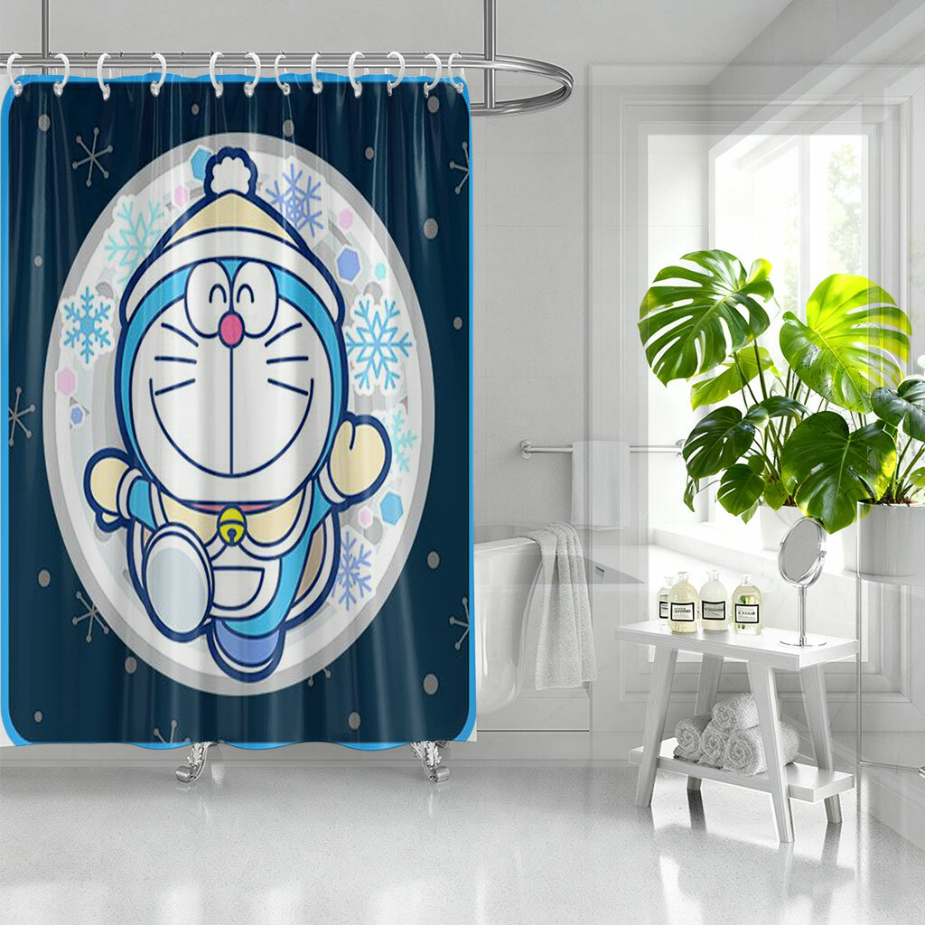 Анимационный принт можно использовать для настройки тканевых занавесок ванной комнаты, высота 180 см, ширина 180 см; Высота 200 см, ширина 200 см, 12 шт, крепкий крюк 399