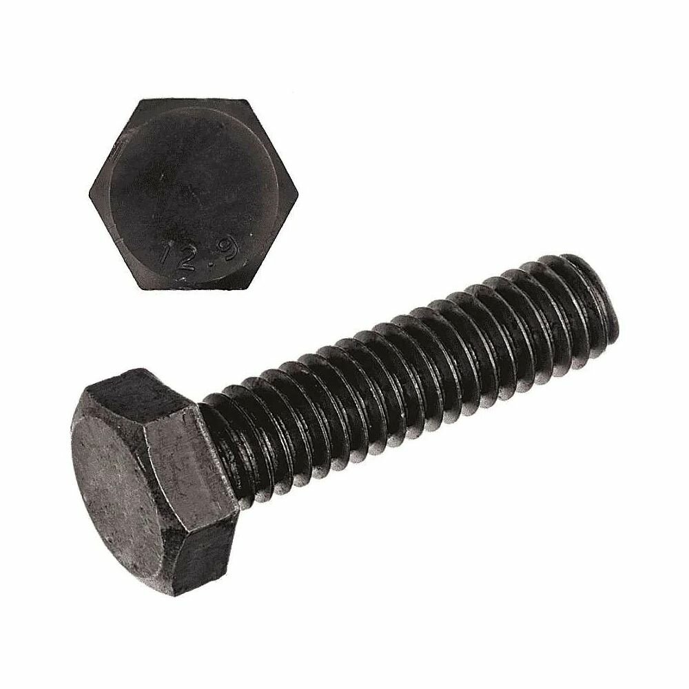 Болт 23 Болта М8x30 мм, DIN933, высокопрочный класс прочности 12.9 черный, 10 шт. 00000004218