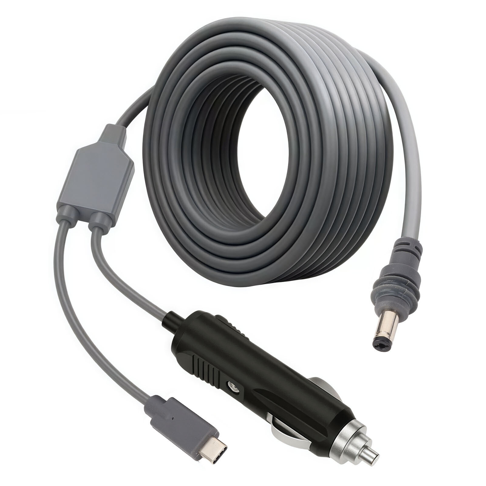 Кабель питания 2 в 1 для мини-тарелочной антенны, USB-C и адаптер для прикуривателя, переходник на кабель постоянного тока 5,5x2,1 мм.