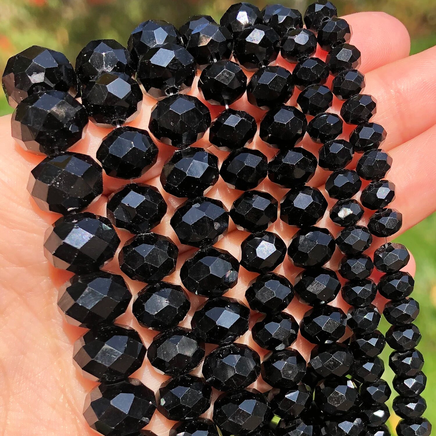 Бусины нефрит красные Рондель Xilitata 3 4 6 8 мм Черный, 4mm (approx 135pcs), black