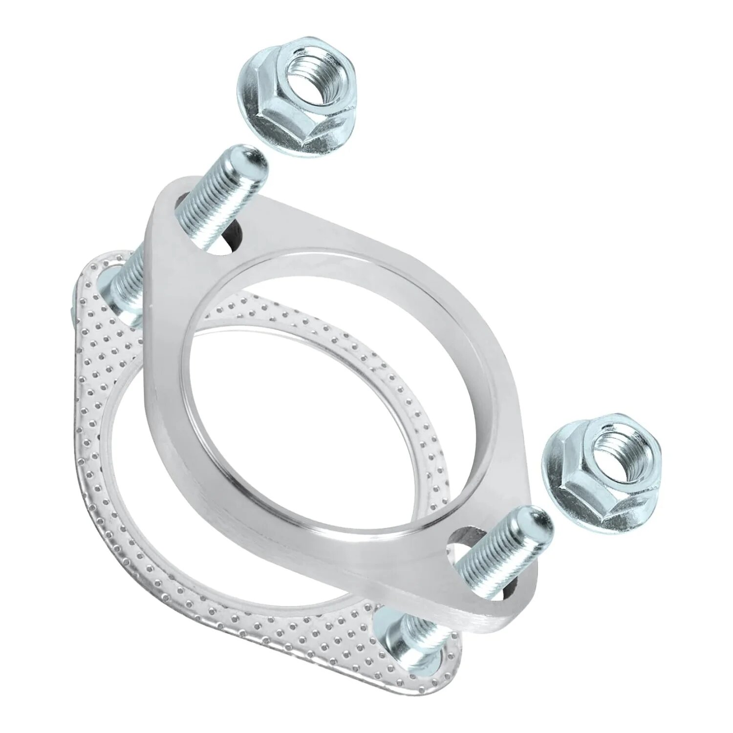 Комплект соединительных фланцев выхлопной трубы из нержавеющей стали 304, 2 болта, 51 мм, 63 мм,76 мм, комплект соединительных фланцев и прокладок с болтами