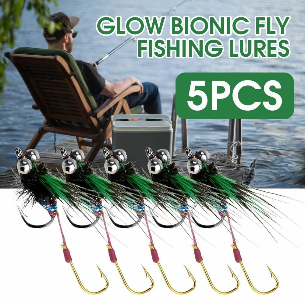 Мушки на горбушу и семгу Скандинавское крыло на трубках набор 5 шт