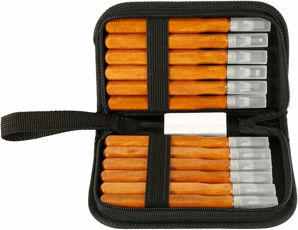 Набор для резьбы по дереву с точильным камнем и сумкой для хранения (12 предметов)