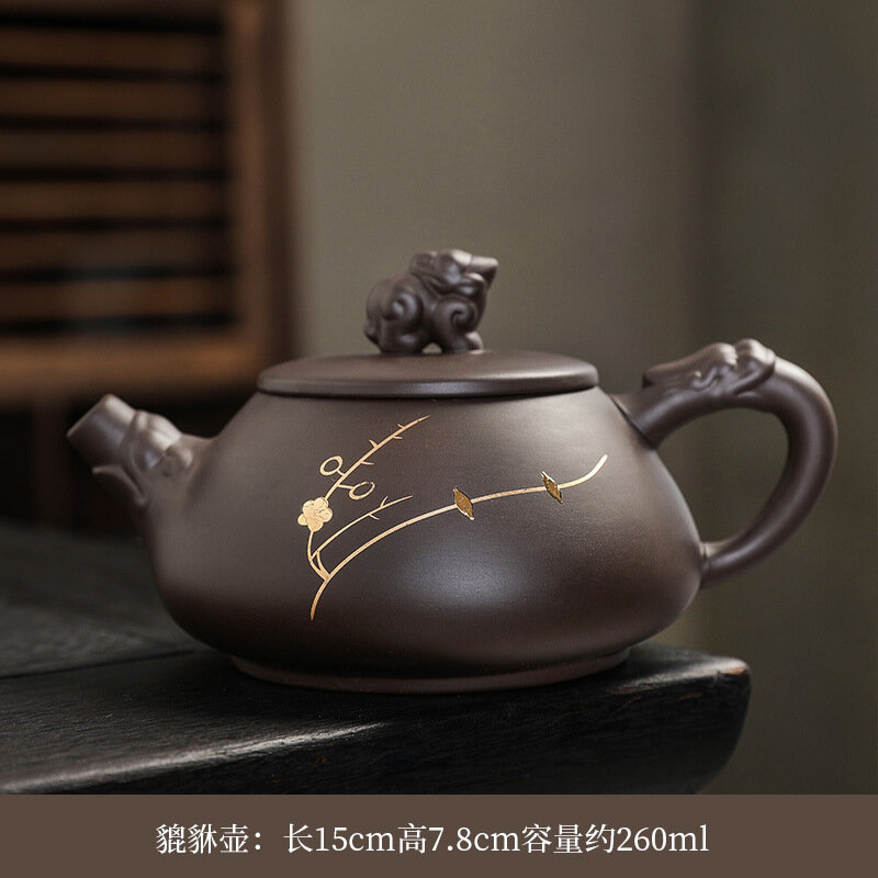 Фиолетовый глиняный чайник ручной работы Jiaotao, чайник кунг-фу, полуручной фильтр для заваривания чая, большой одиночный чайник, домашний ретро-чайник
