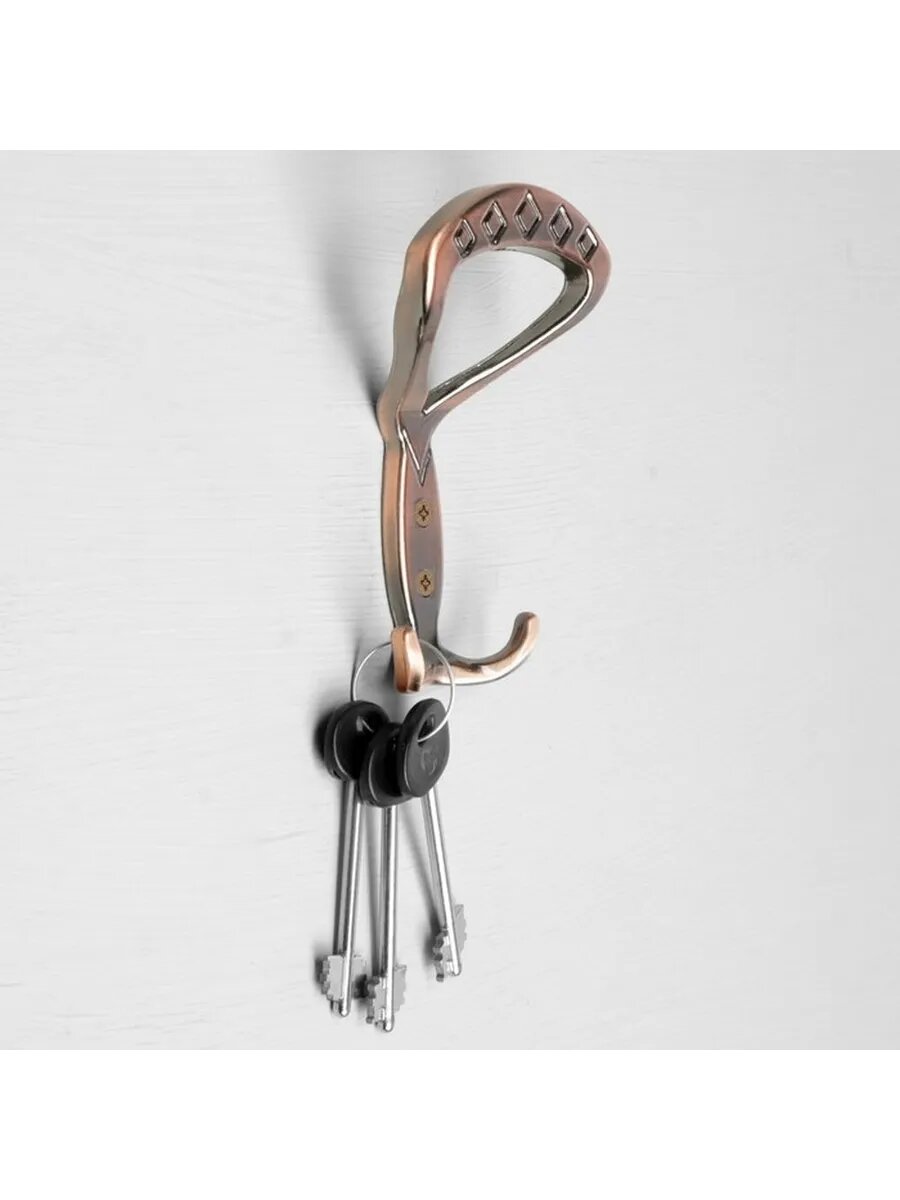 Мебельный крючок с тремя крюками из меди