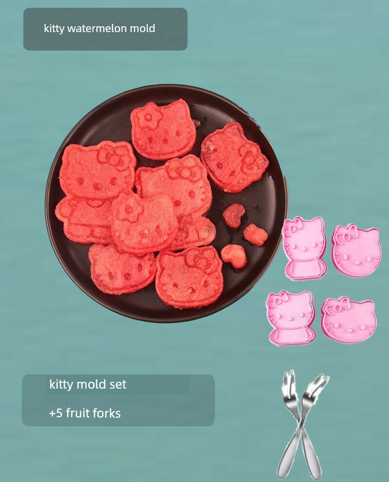 Формочка для арбуза Hello Kitty, штамп для печенья Hello Kitty в виде животных, формочка для печенья, инструмент для
