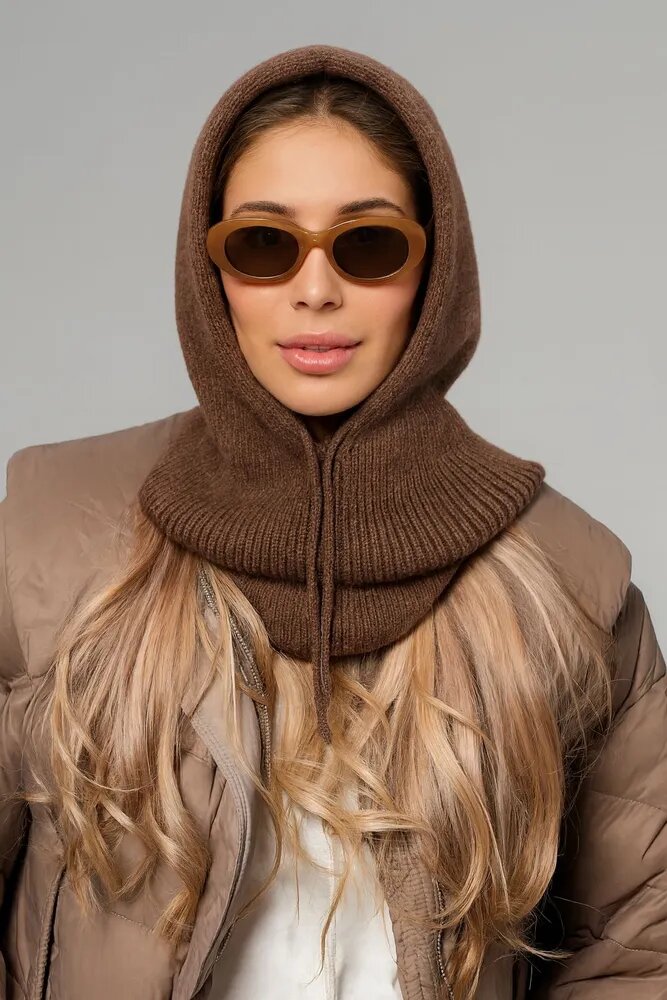 Капор NALLA Капор вязанный осенний, капюшон шерсть ангора