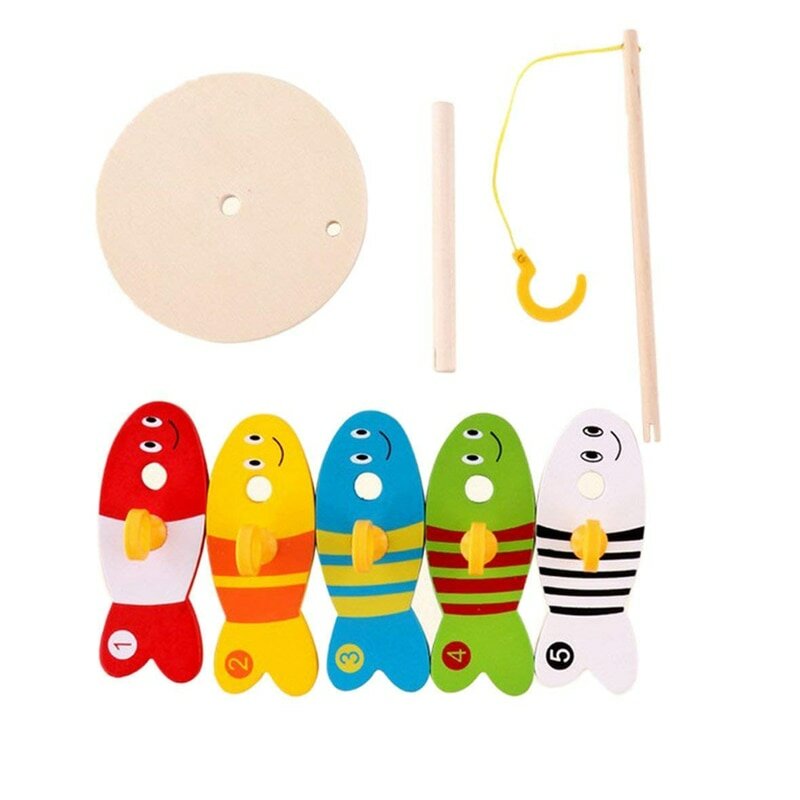 Дерево Рыбалка Цифровая Игрушка Дети Рыба Набор Тепло Блок Игра Дети Милая Раннее Образование Мультфильм Игрушка Подарок Рыбалка Игрушка (Синий)