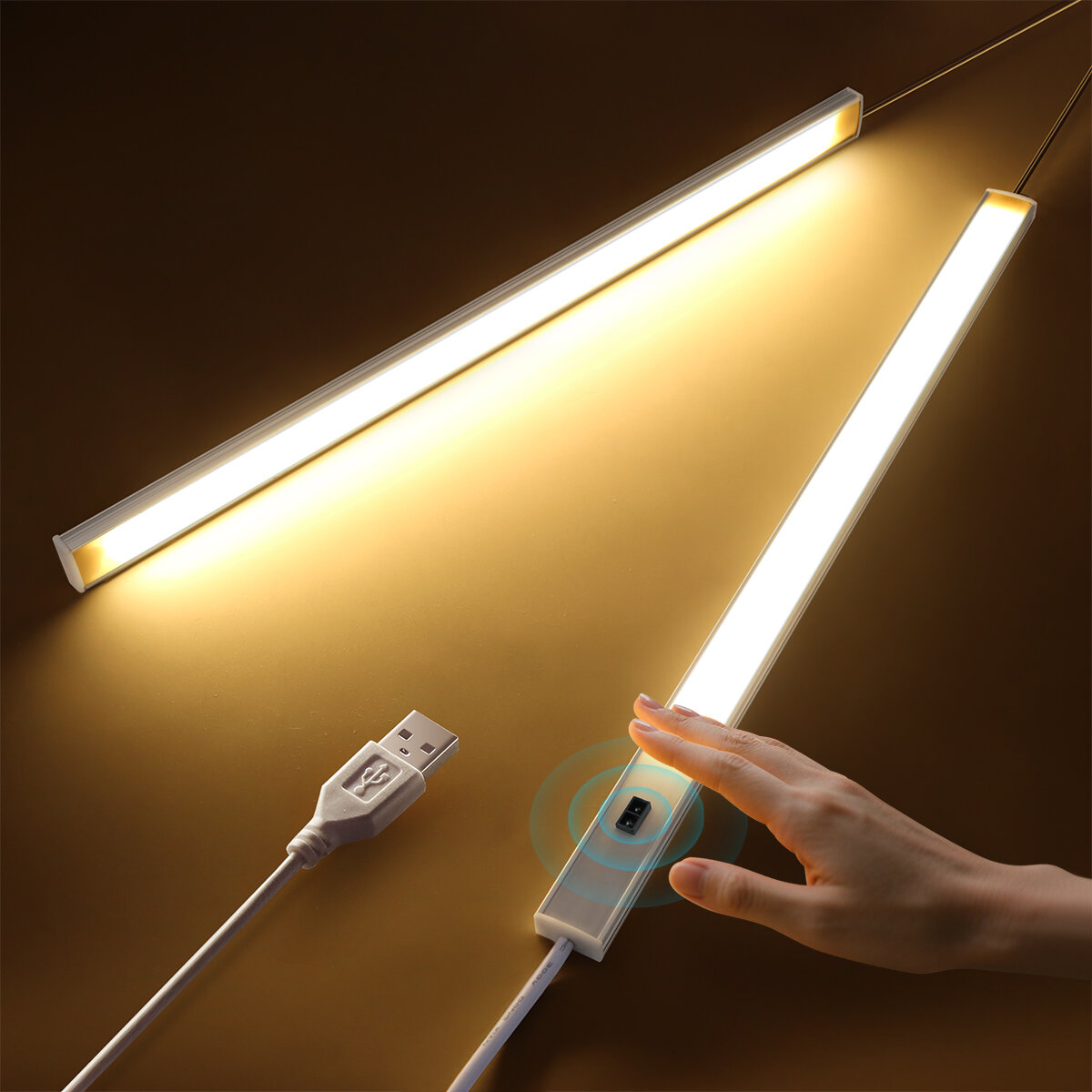 50см Линейный Светодиодный Светильник, Датчик Движения Руки, USB 5V, Для Кухонь, Ванных Комнат, Шкафов и Лестниц