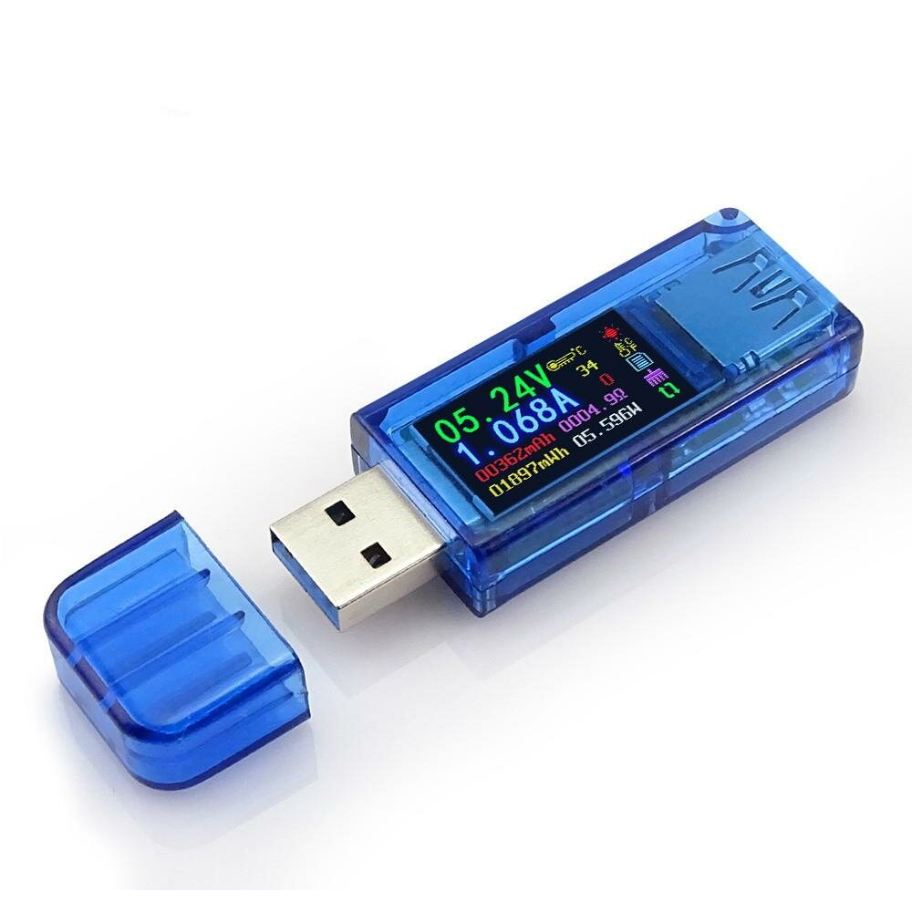 RUIDENG AT34 USB3.0 IPS HD цветной экран USB тестер напряжение ток емкость энергия мощность эквивалентный импеданс температура тестер