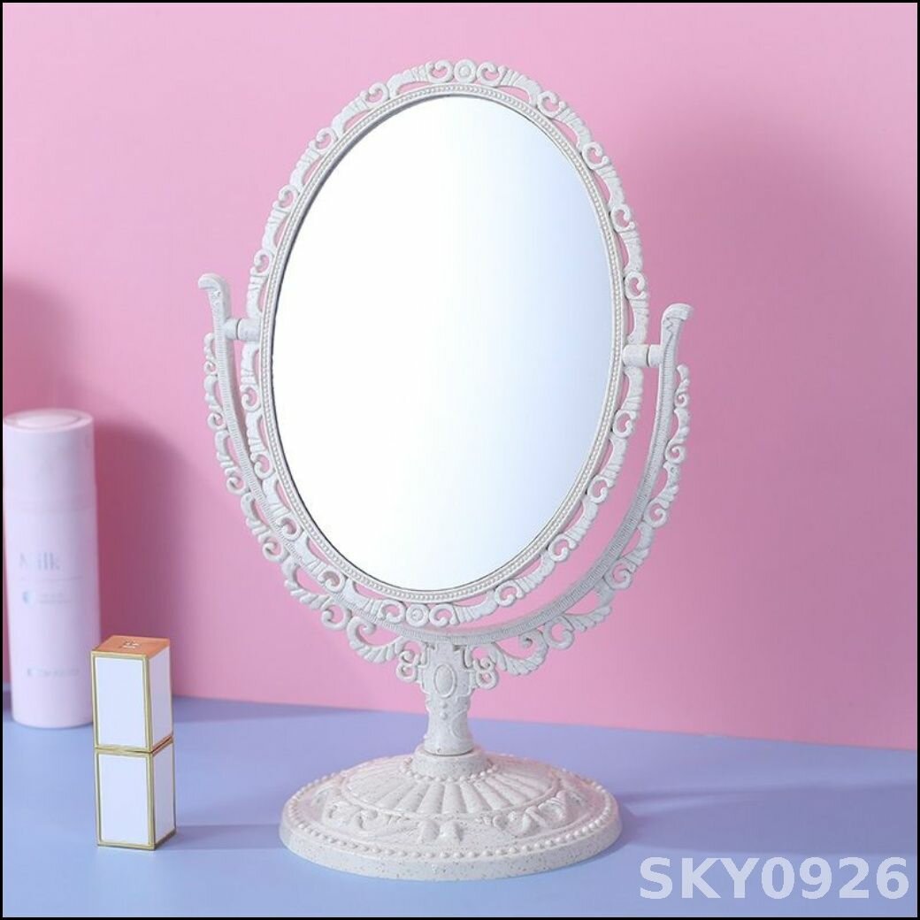 Винтажное настольное зеркало кокетливое сердце