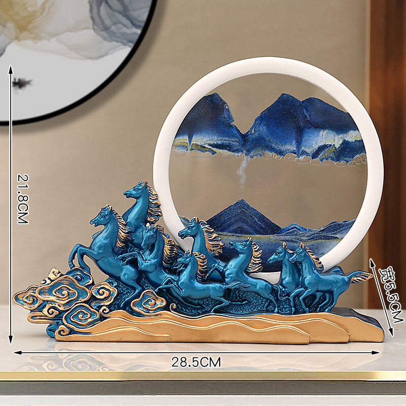 Конный спорт, песочные часы с текущим песком, конный орнамент, декор для гостиной, ТВ-шкафа, винного шкафа, офисного стола, легкий роскошный подарок