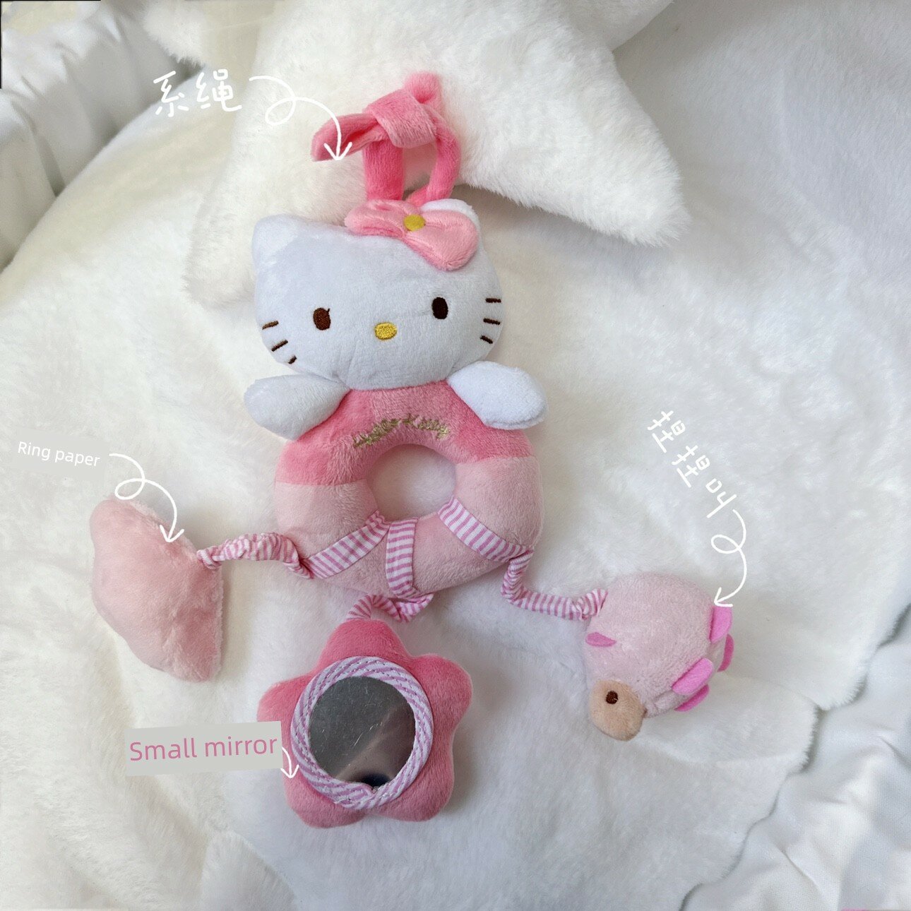 Автомобильный подвесной игрушечный Hello Kitty с звуком для маленьких собак