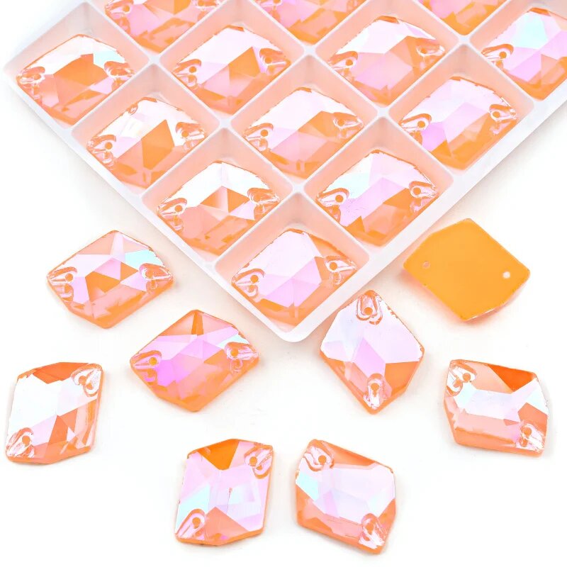 Светящиеся кристаллы розовый N14 Orange AB Neon