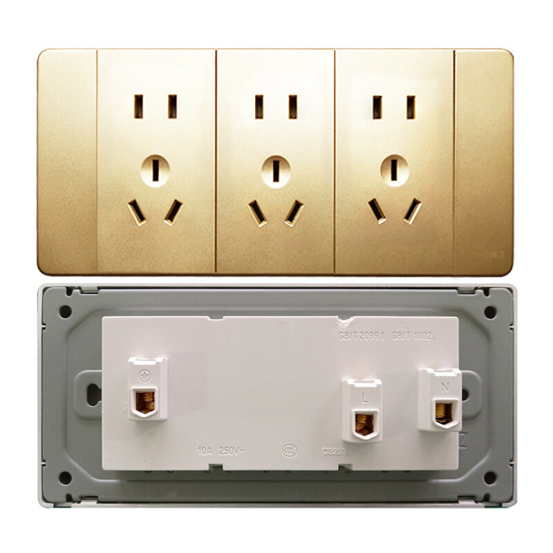 Скрытая розетка Jinmai, серый/белый/золотой 118, 3-позиционная розетка с 5 отверстиями, бытовая высокопроизводительная
