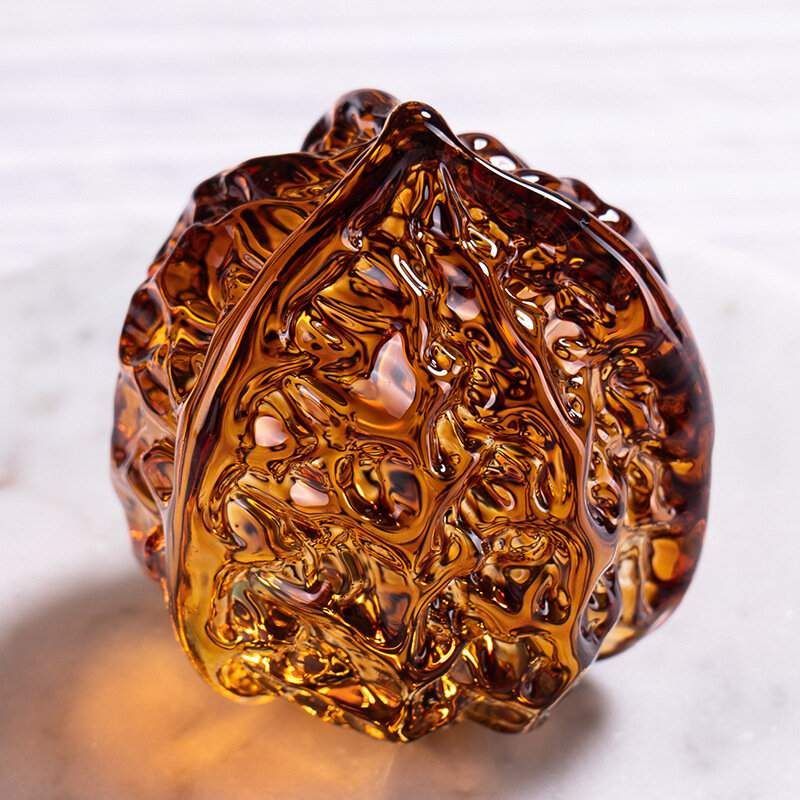 Цветной кристаллический ореховый орнамент, стеклянная ручная работа, ореховый фитнес-массажный гандбол, ручная игрушка, коллекция подарков