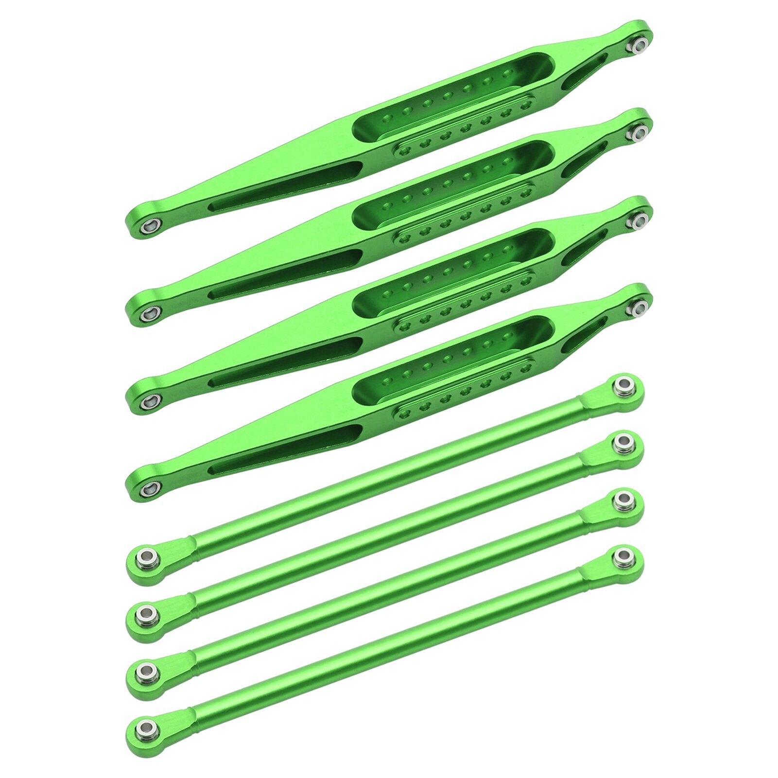 Комплект из 8 металлических верхних и нижних рычагов шасси для замены в модели Losi LMT 4WD Solid Axle Monster Truck 1/8 с дистанционным управлением. Аксессуары для модернизации.