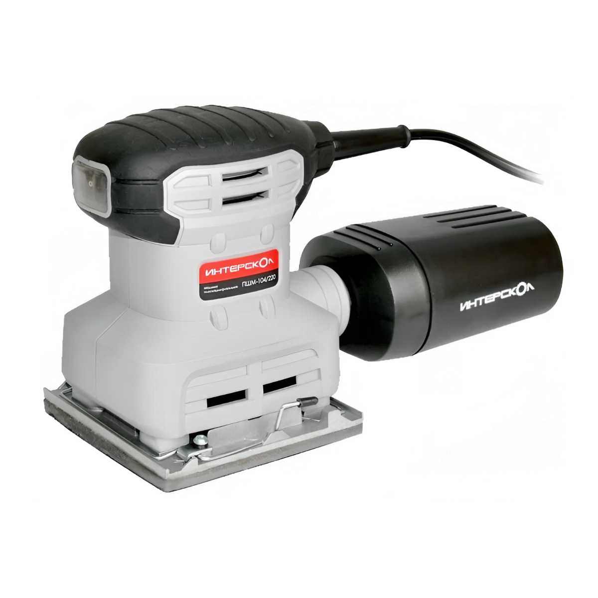 Шлифовальная машина Интерскол ПШМ-104/220 серый/черный, 220 Вт, 15000 кол/мин, пылесборник