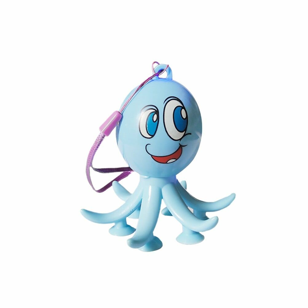 Антистресс "Гофрированная трубка" с присоской, синяя