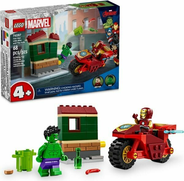 Lego 76287 Super Heroes Железный человек на мотоцикле и Халк