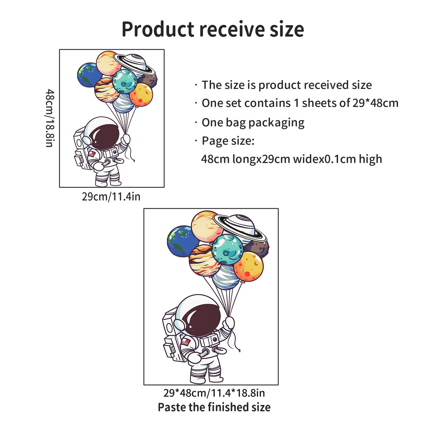 Трансграничная амазония внешней торговли астронавт планетарные шары наклейки для украшения спальни украсить гостиную