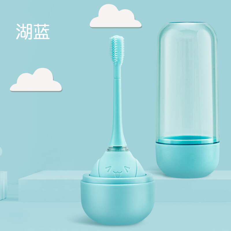 Электрическая зубная щетка для детей 2-6 лет, мягкие щетинки DuPont, маленькая головка щетки, умное напоминание, детская мультяшная перезаряжаемая силиконовая щетка