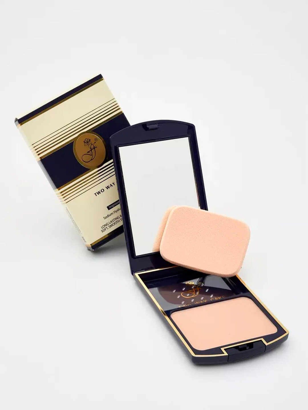 Пудра FFleur TWO WAY CAKE, компактная, 2 в 1, с зеркалом, с спонжем, тон 06