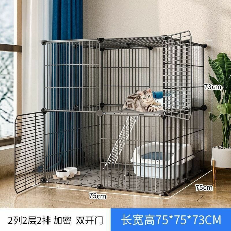 Клетка для кошек, очень большая, свободное пространство, двухъярусная вилла для кошек, домик для питомцев, большой домик для кошек, интегрированный без туалета