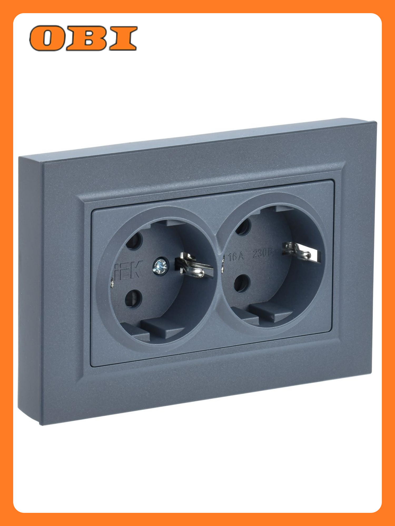 Розетка IEK BRITE РСш12-3-БрМ, с заземлением, шторками, 16A, IP20, цвет зеленый