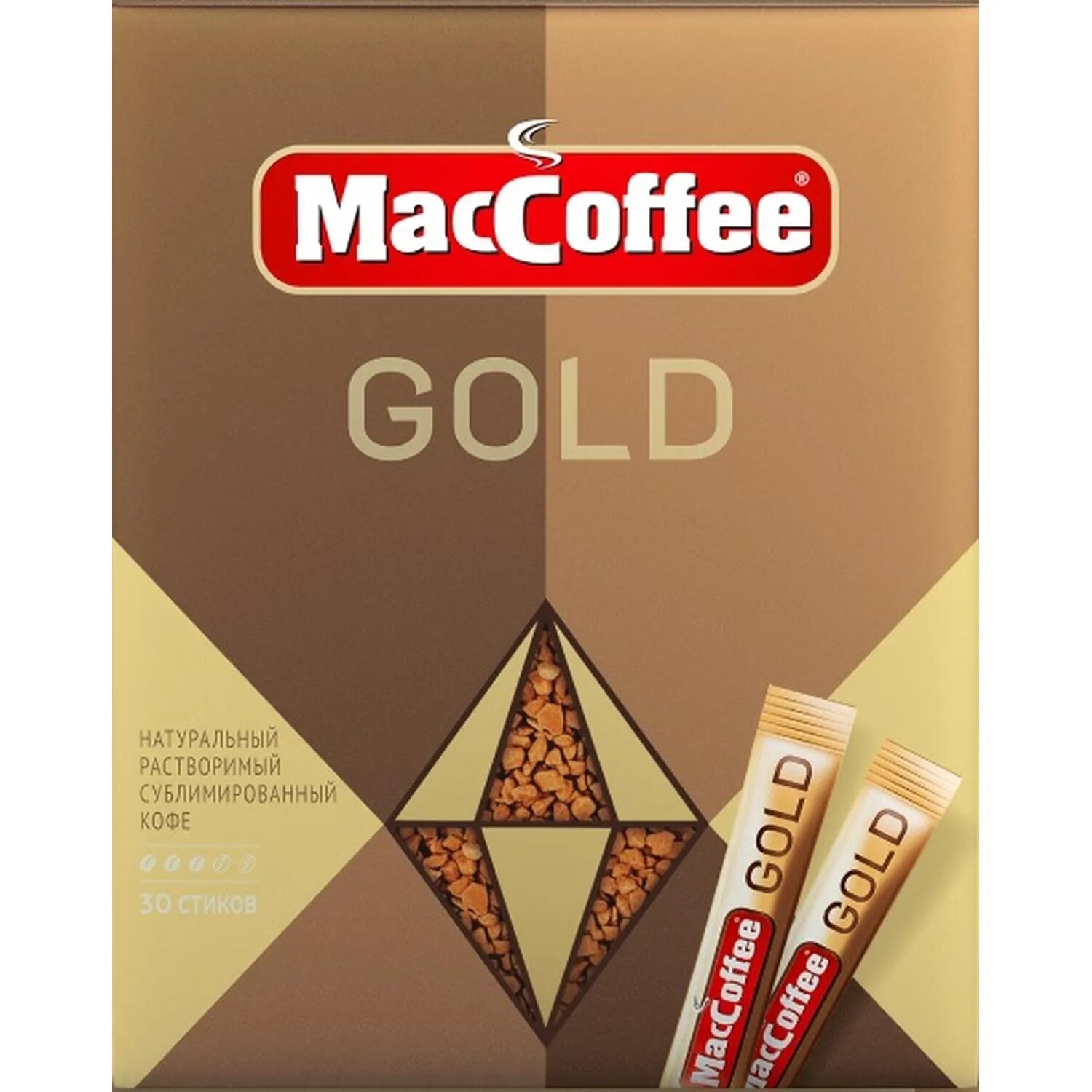 Кофе растворимый MacCoffee Gold, сублимированный 1.8гx30шт/уп