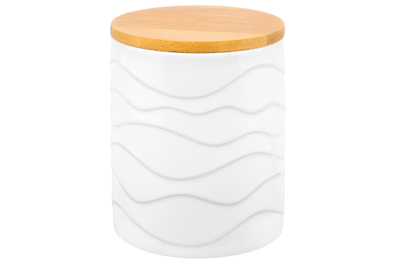 Банка фарфор Д/хранения С ДЕР крышкой айсберг волны белая 650МЛ элан