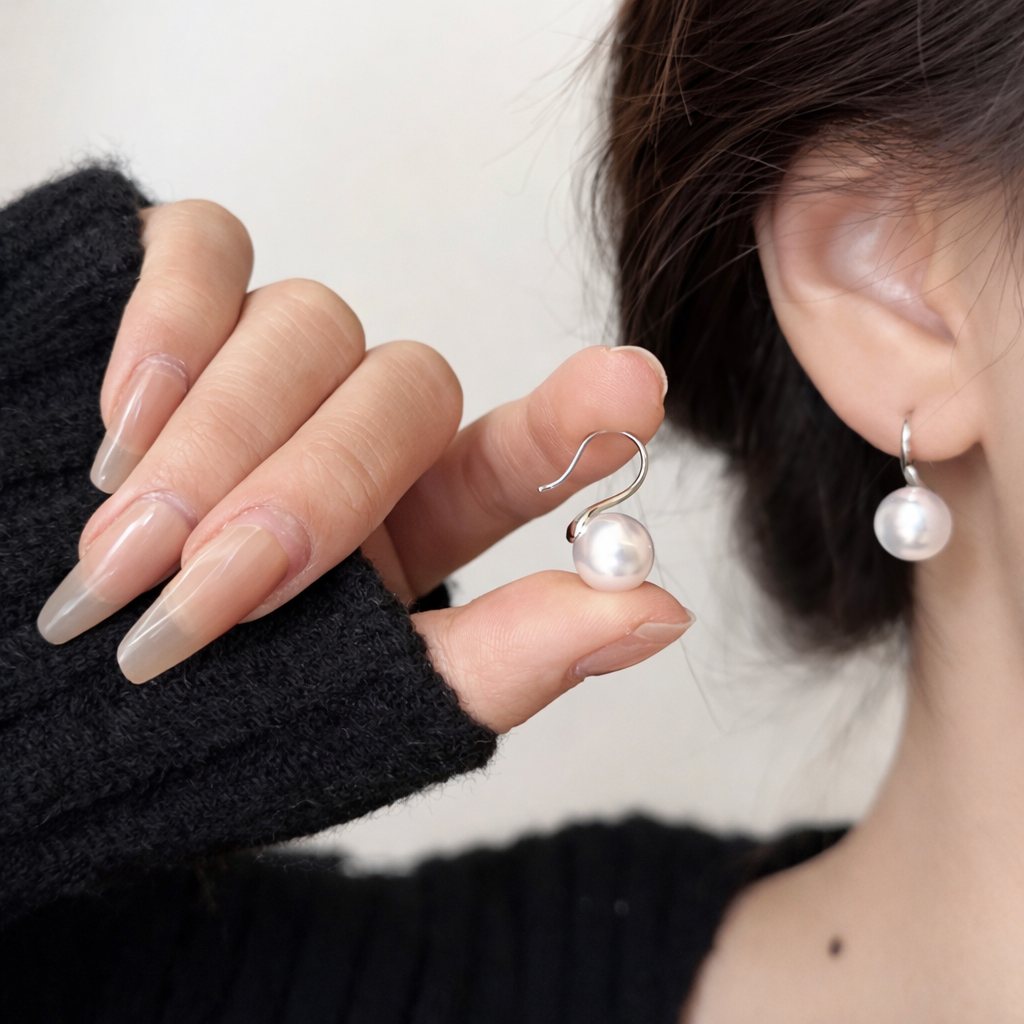 Серьги с подвесками, жемчуг имитация