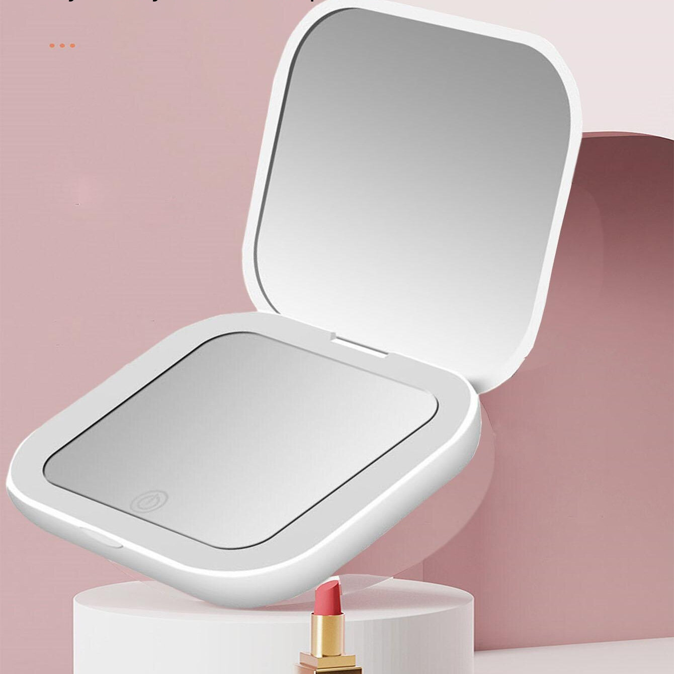 HD Умное зеркало для макияжа 2x LED, умное зеркало с подсветкой, портативное складное ручное маленькое зеркало