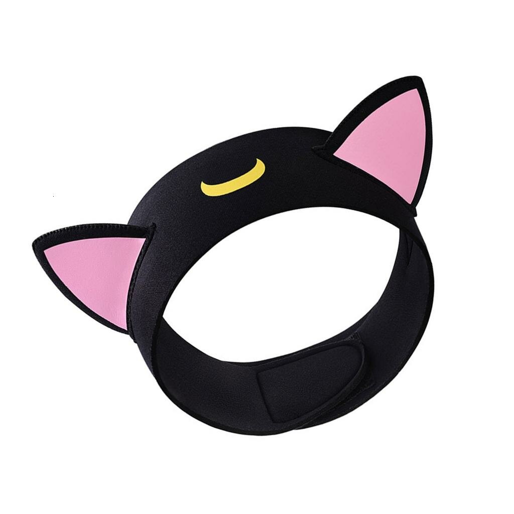 Капюшон для плавания с ушками кошки, Черный