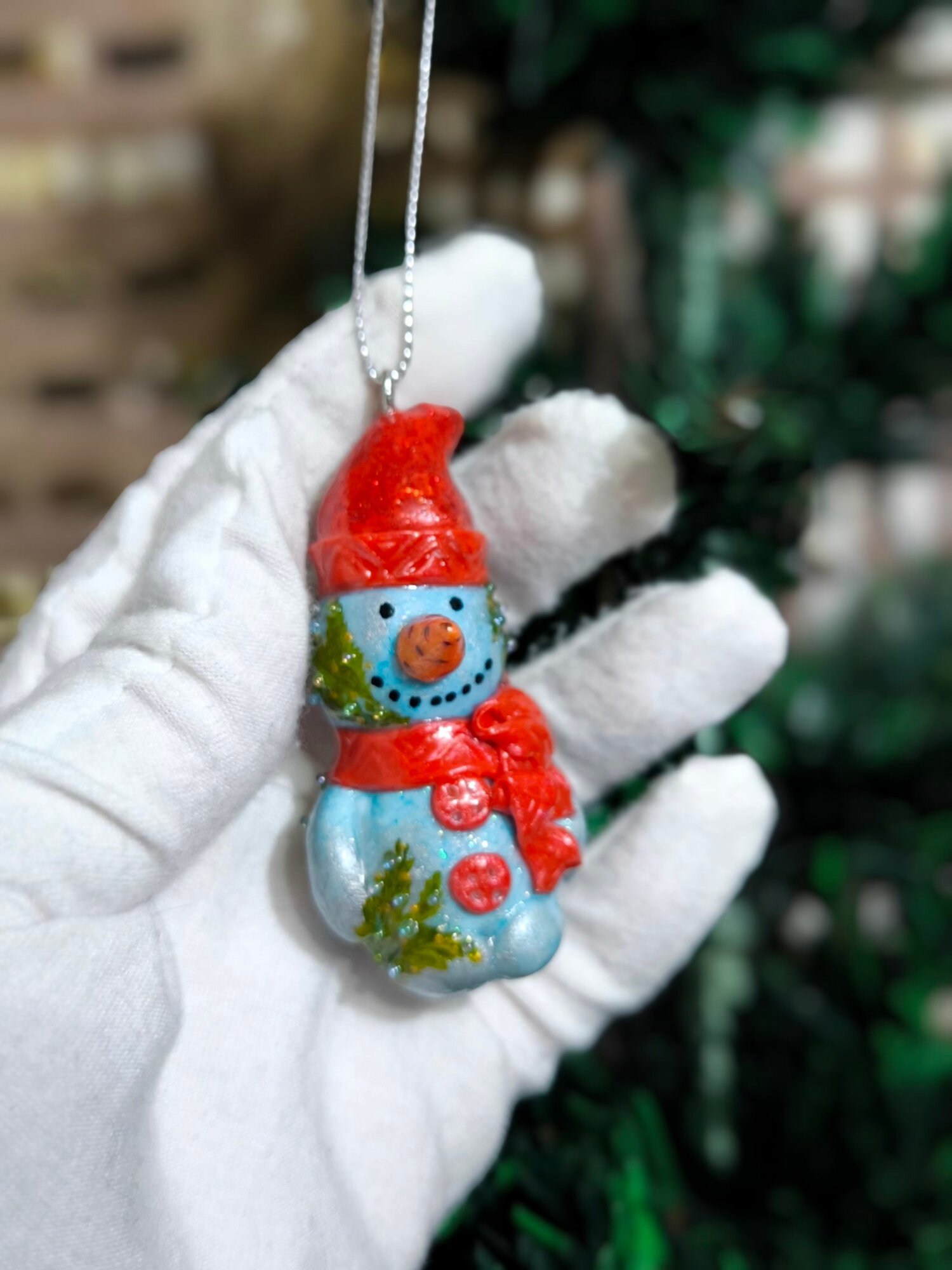 Новогодняя игрушка ручной работы, елочное украшение из полимерной запекаемой глины. Оригинальный подарок.