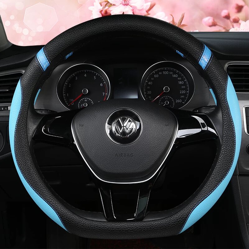 Верхняя накладка на руль Mazda 3 Axela, сезонная, стиль D-Shape, черно-голубой цвет