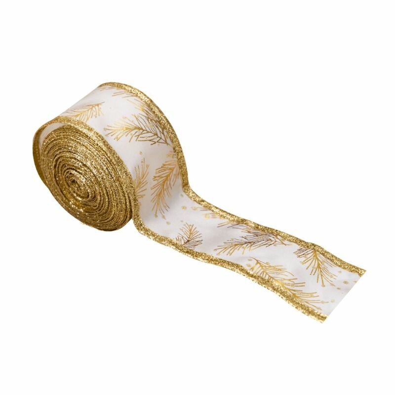 Лента из листьев рождественского лукового порошка-Белая