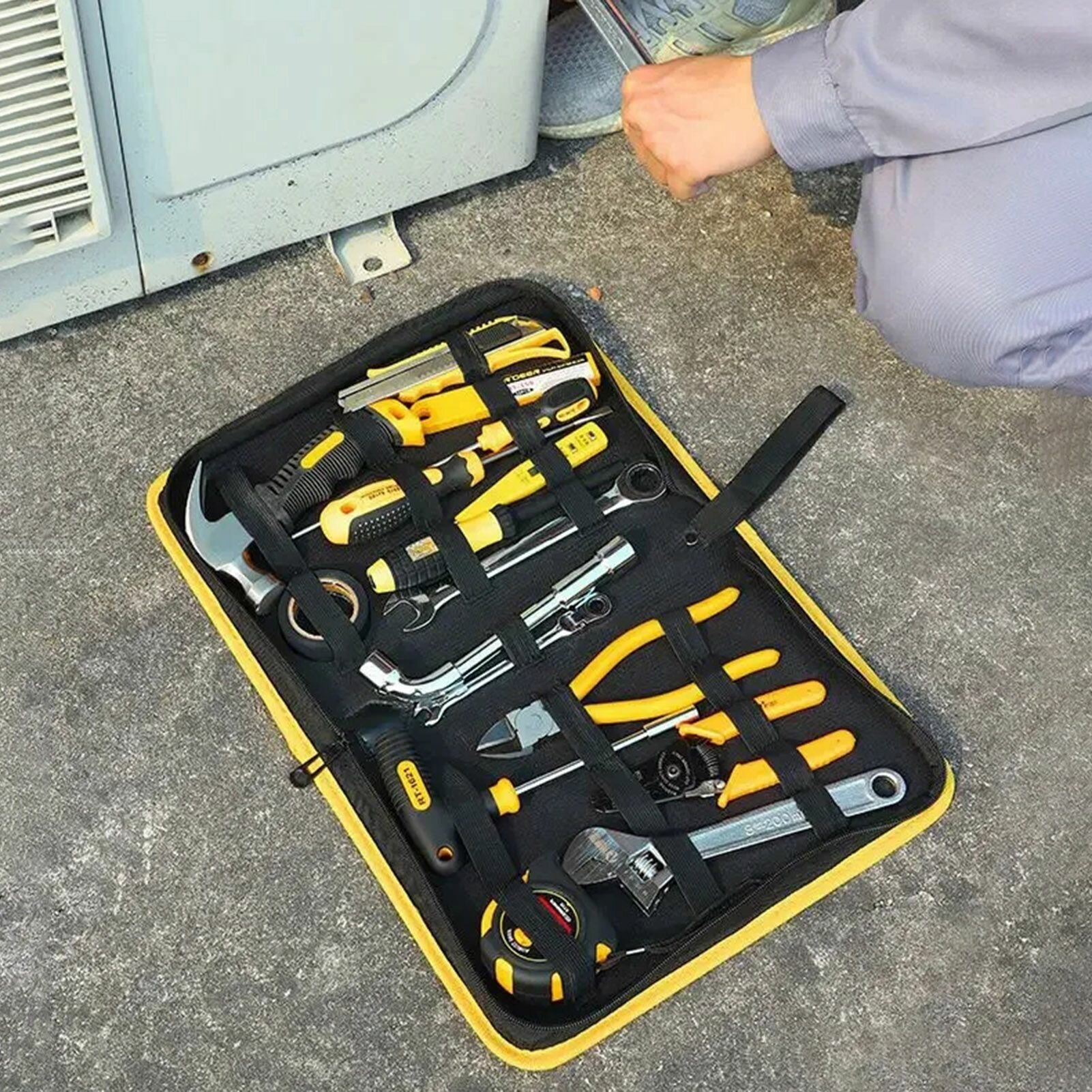 Многофункциональный набор инструментов для электрика с холщовой сумкой