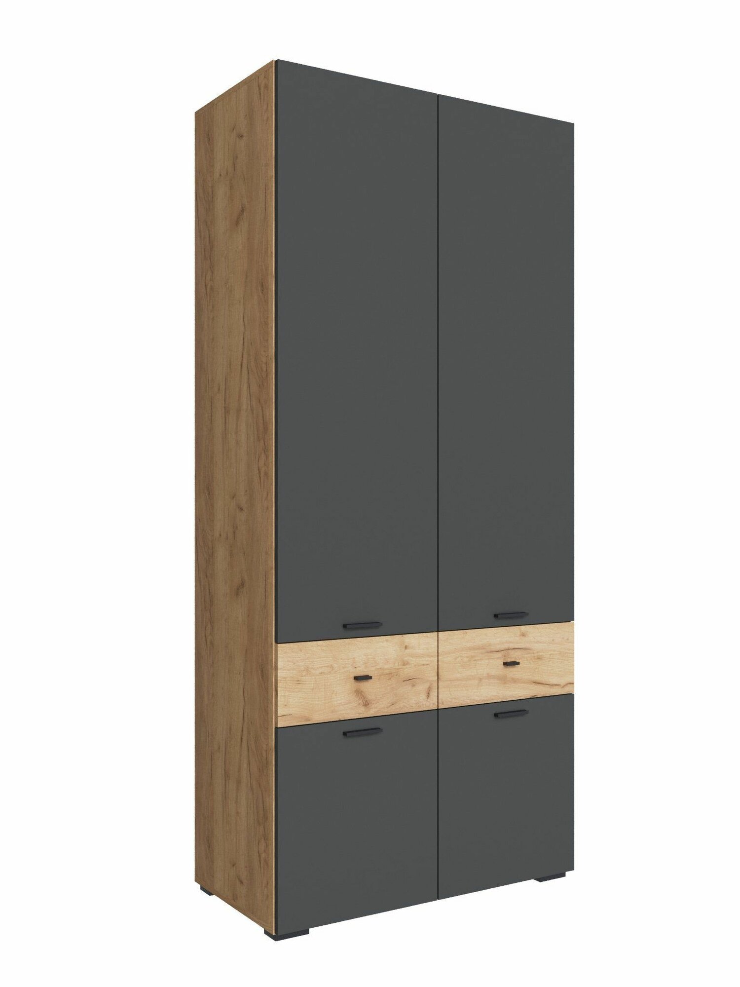 Шкаф 2-х ств. Гостиная Дублин (дуб крафт золотой/графит серый) 2030х900х466 тэкс