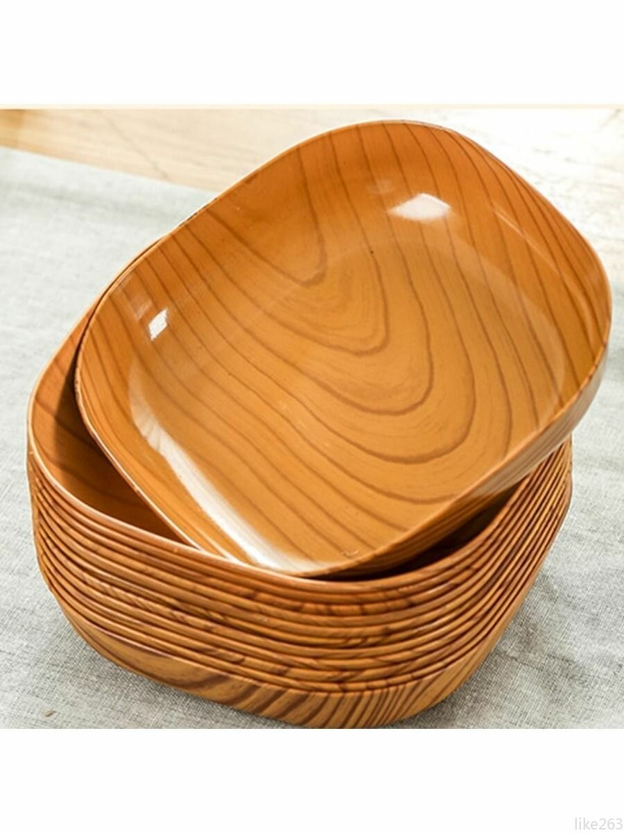 Миска для вертела, кухонная квадратная тарелка из деревянного пластика