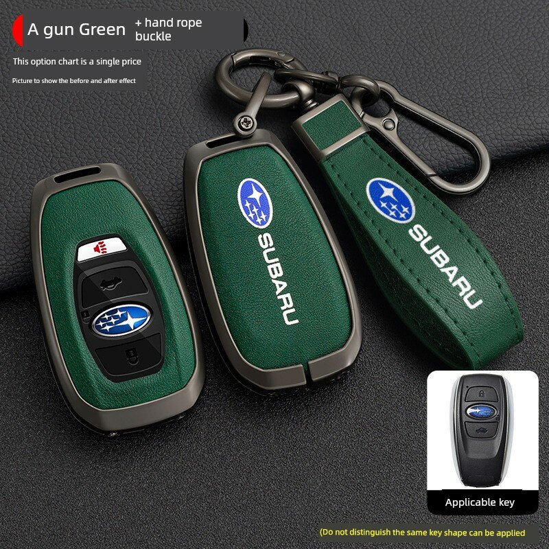 Чехол для ключей Subaru (XV, Forester, Outback, Legacy, BRZ) из высококачественной кожи с металлической застежкой