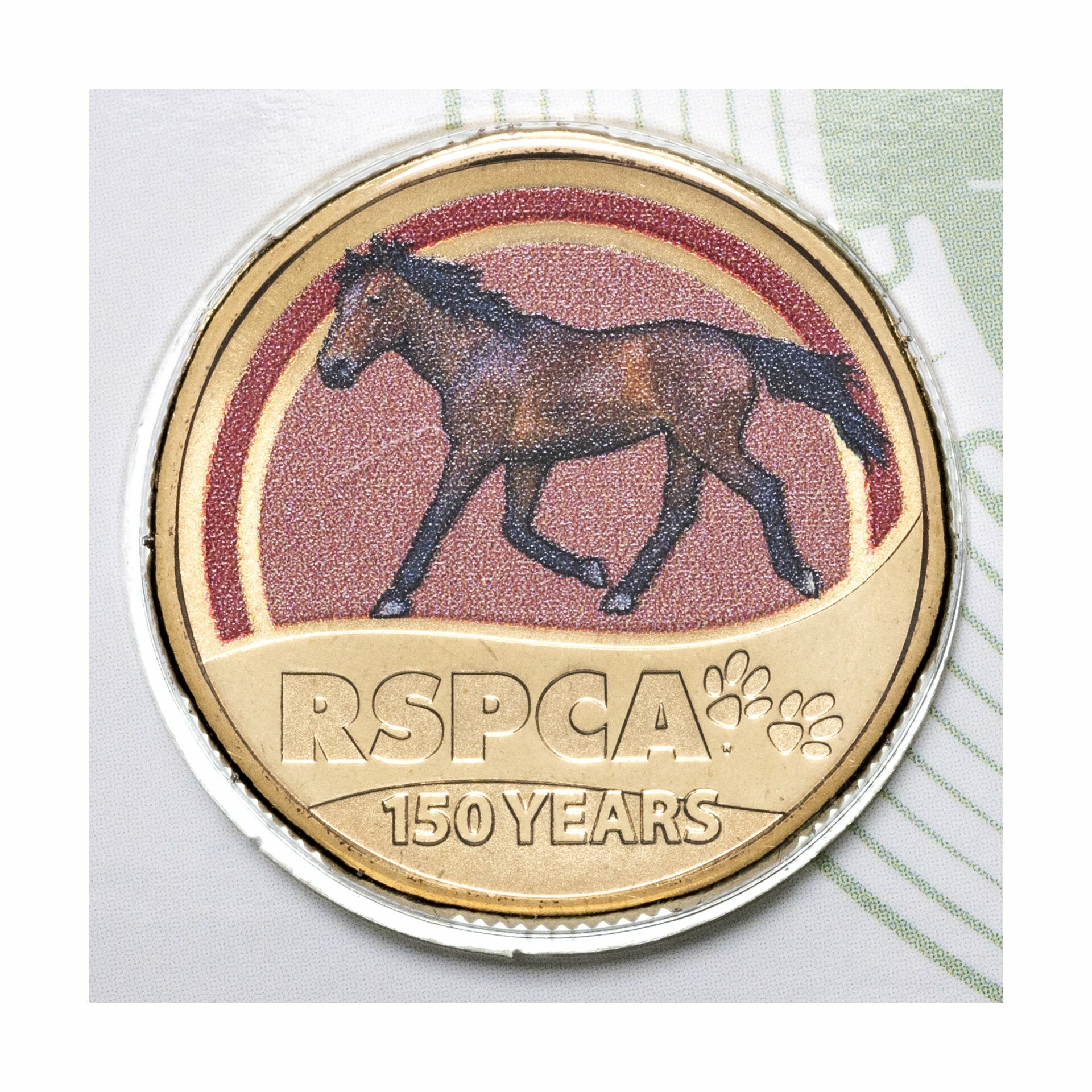 Австралия 1 доллар 2021 "150 лет Обществу защиты животных - лошадь", Алюминиевая бронза, в сохранности UNC