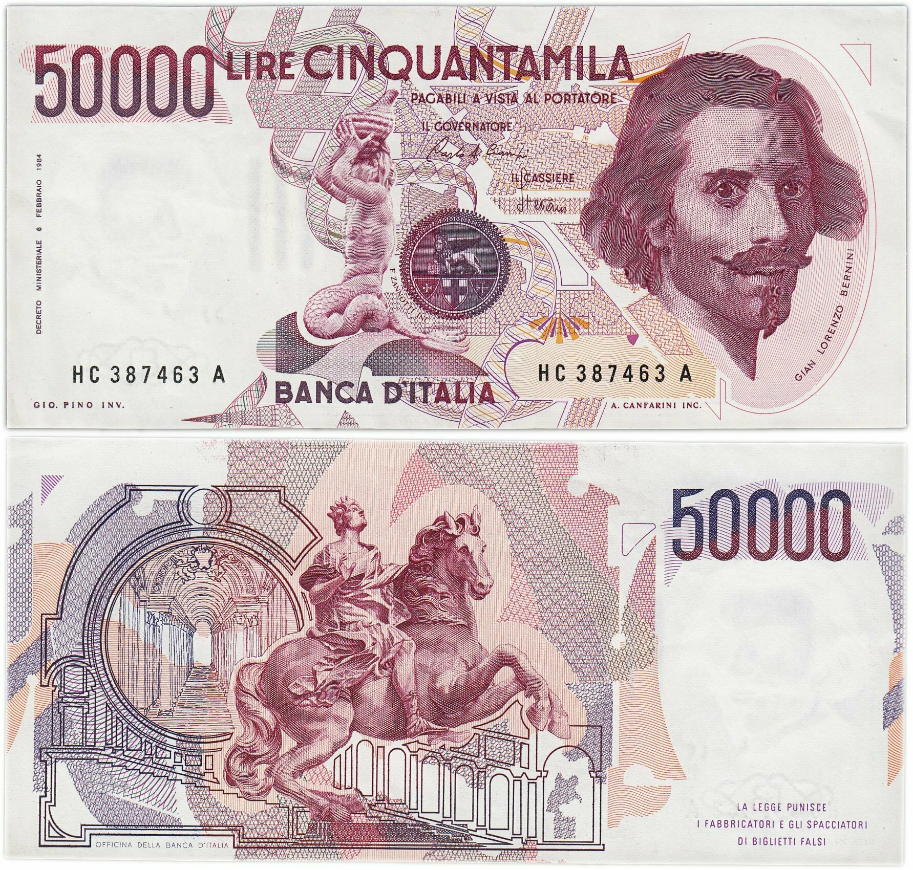 Италия 50000 лир 1984 Pick 113a