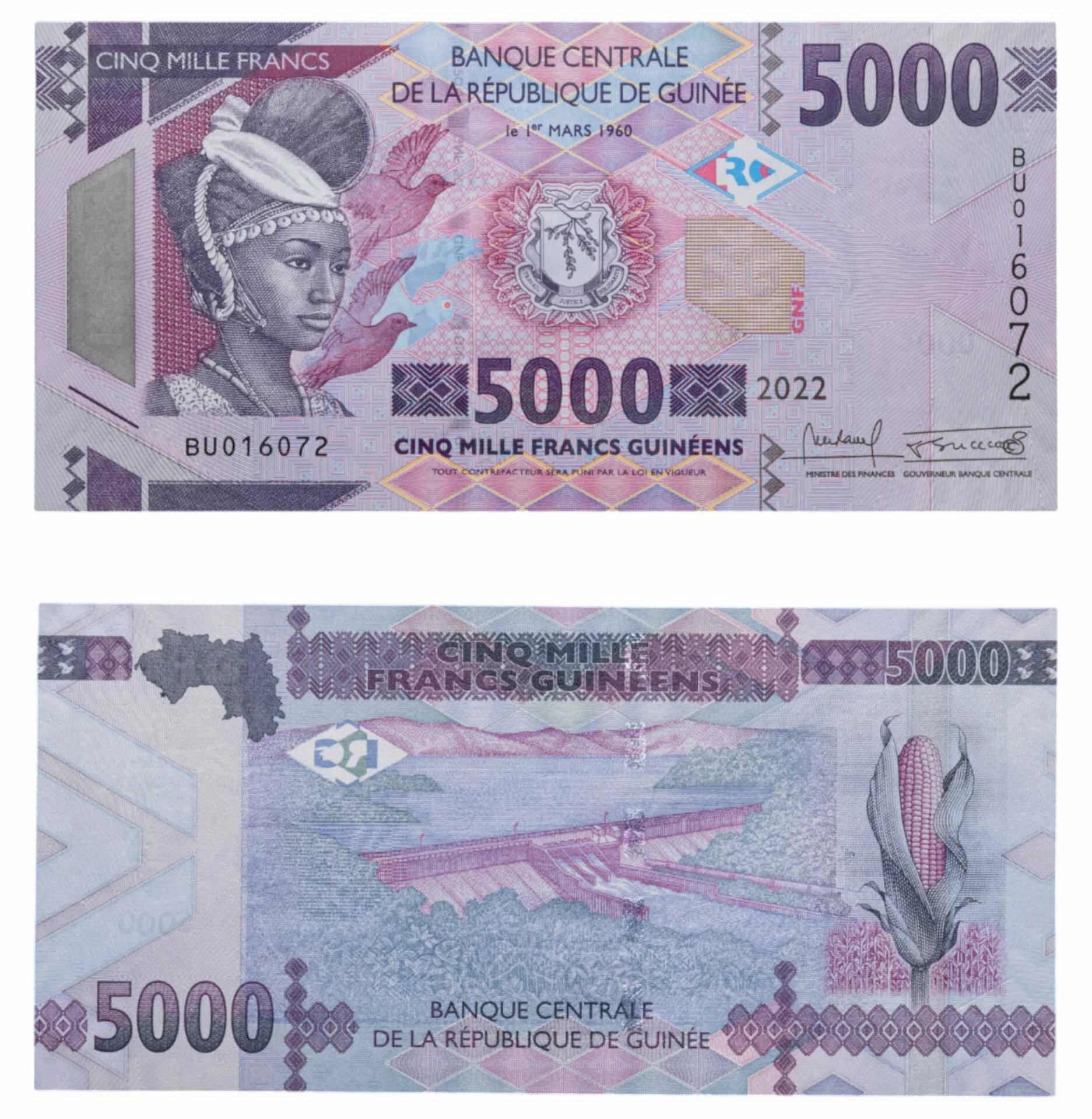 Гвинея - 5000 франков 2022